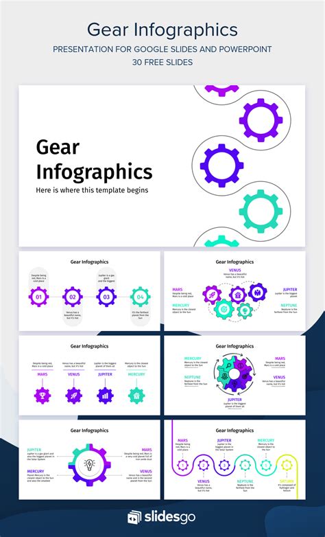 Gear Infographics Google Slides Theme And PowerPoint Template Infographic Powerpoint Gears
