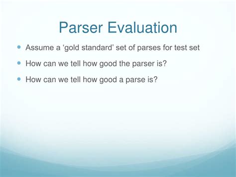 Ppt Pcfg Parsing Evaluation And Improvements Powerpoint Presentation Id3157062