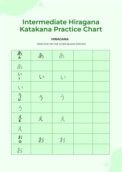 Blank Hiragana Chart Printable Pdf Download
