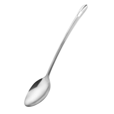 Ybm Home Stainless Steel Cooking Spoon Solid Silver Coated Large