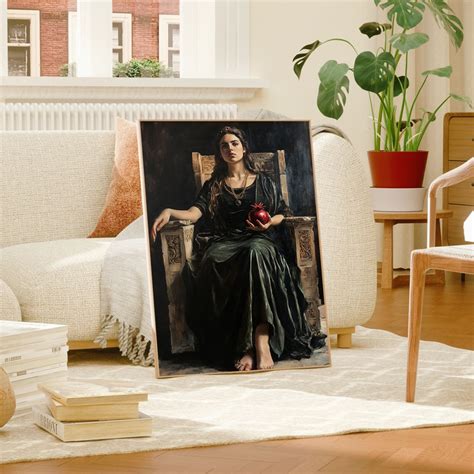 Printable Poster Persephone Greek Goddess Of Underworld With Pomegranate Proserpina Roman