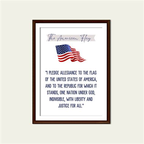 Pledge Of Allegiance To The American Flag Homeschool Classroom Etsy