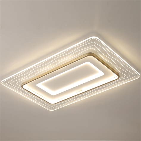 Rectangular Ceiling Light Lenses Minimalist Linear Wooden Pendant Led