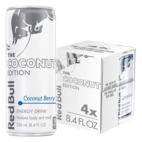 Red Bull Coconut Berry Energy Drink 84 Fl Oz 4 Pack 110 Calories