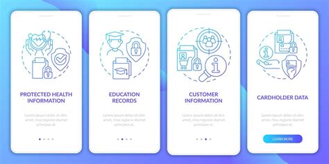 Examples Of Sensitive Data Blue Gradient Onboarding Mobile App Screen