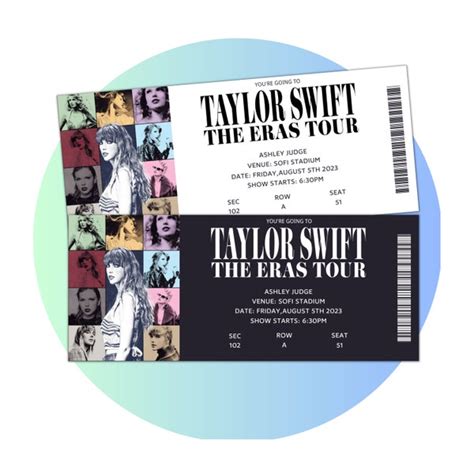 Taylor Eras Tour 2023 Ticket Etsy Österreich