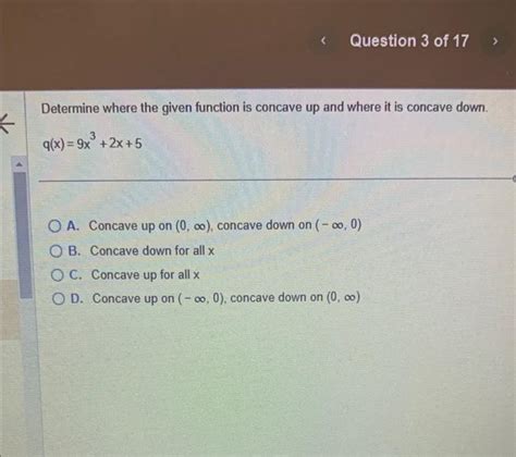 Solved Determine Where The Given Function Is Concave Up And