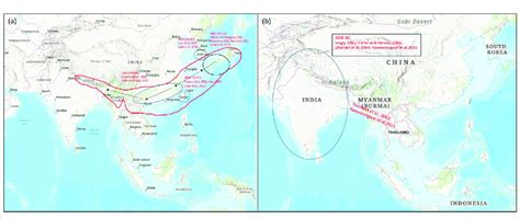 Map Representing The Origin Of Domestication Of A Azuki Bean Vigna Download Scientific
