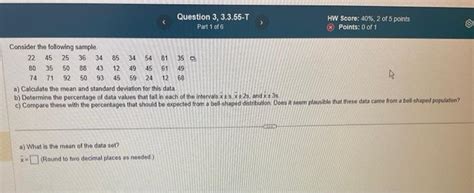 Solved Consider The Following Sample A Calculate The Mean Chegg