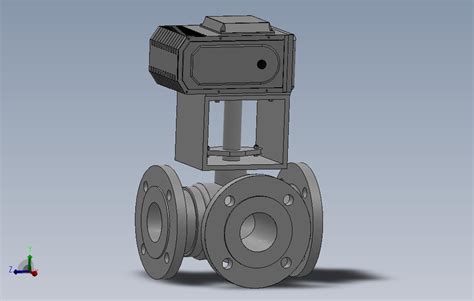 电动三通阀dn65 Solidworks 2017 模型图纸免费下载 懒石网