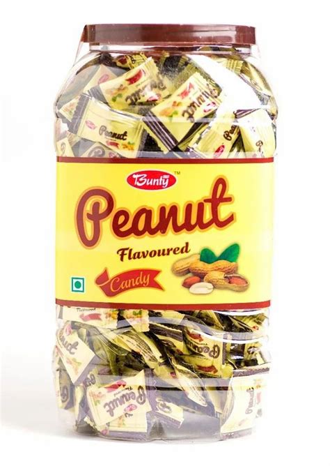 Bunty Yellow Peanut Flavoured Candy Packaging Type Plastic Jar