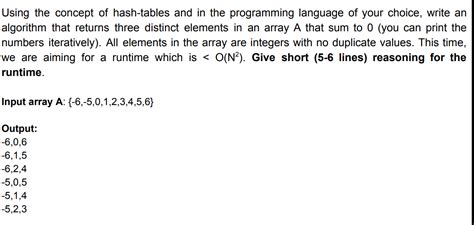 using the concept of hash tables and in the