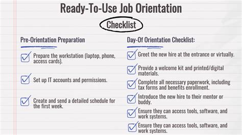 New Employee Orientation Checklist Sample Employee Orientation And