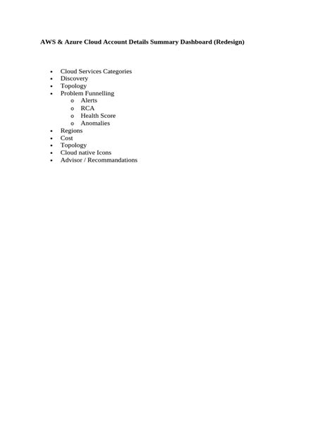 Aws Summary Dashboard Pdf