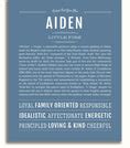 Aiden Name Art Print Name Stories