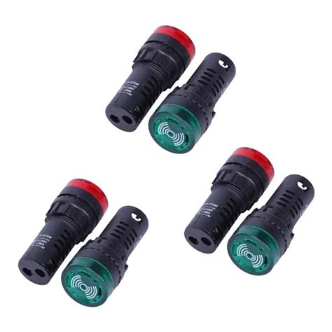 2 Pcs Red Green Led Buzzer Beep Indicator Light 22mm Ac 220v Ad16 22sm