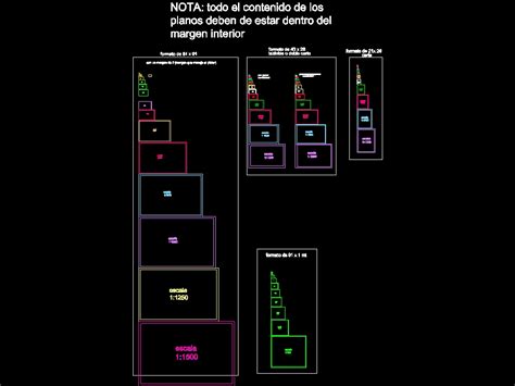 Scales And Margin Formats For Plans In Autocad Cad 94 66 Kb Bibliocad