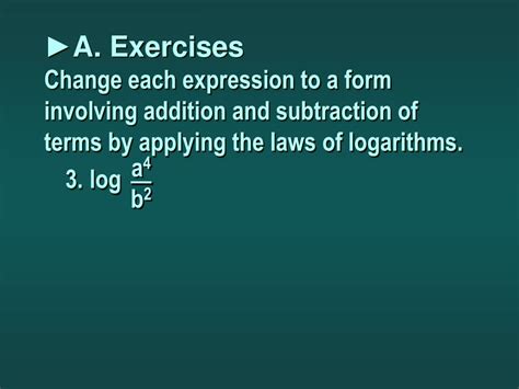 Ppt Section 4 7 Laws Of Logarithms Powerpoint Presentation Free