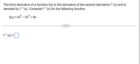 Solved The Third Derivative Of A Function Fx Is The