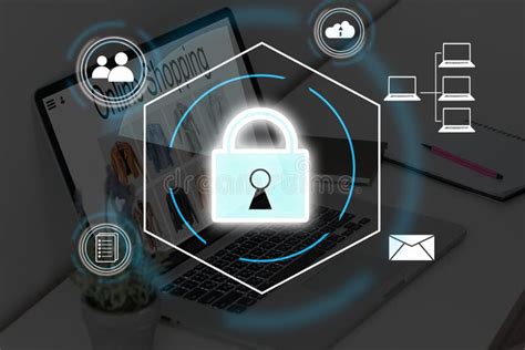 Digital Padlock Icon Cyber Security Network And Data Protection Technology On Virtual Interface