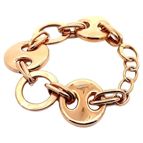 Italian 14k Rose Gold Puffed Design Large Polished Open Link Statement
