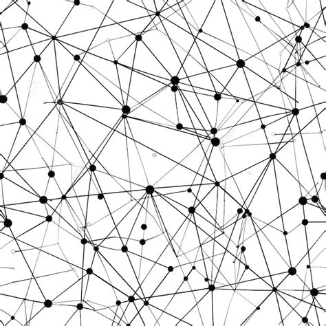 Black Lines And Dots Seamless Geometric Pattern Monochrome Wallpaper Premium Ai Generated Image