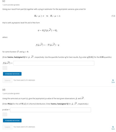 c 1 point possible graded using your result from