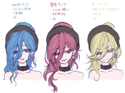 Safebooru 3girls Bangs Bare Shoulders Black Choker Blonde Hair Blue