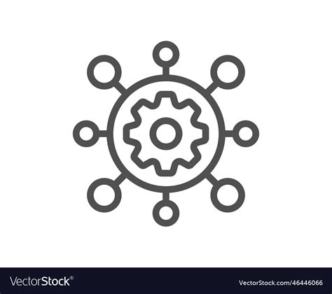 Framework Line Icon Service Maintenance Sign Vector Image