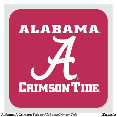 Alabama A Crimson Tide Square Sticker