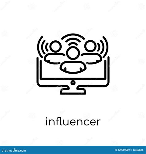 Influencer Icon Trendy Modern Flat Linear Vector Influencer Icon On