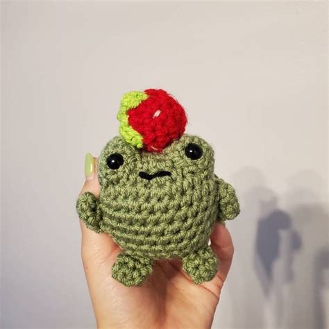 Crochet Tiny Frog Plush Or Keychain Mini Frog Handmade Frog Mini Frog Plush Etsy