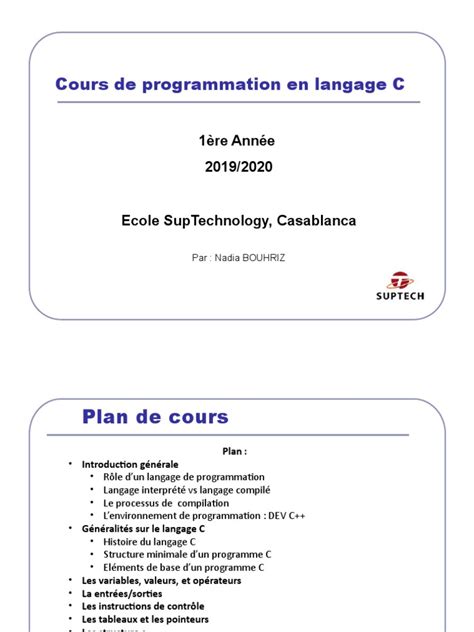 cours c pdf programmation programme informatique