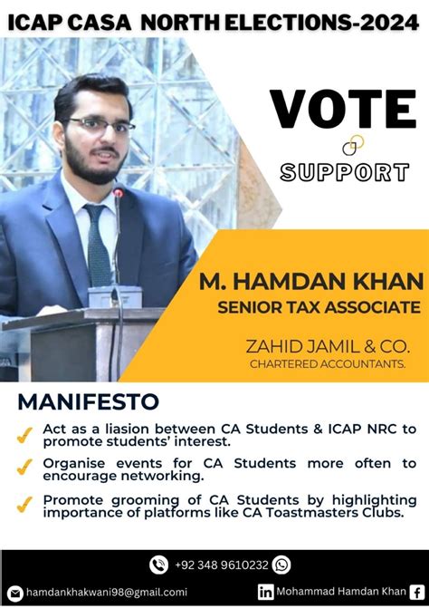 Mohammad Hamdan Khan On Linkedin Ca Icap Elections Articleship