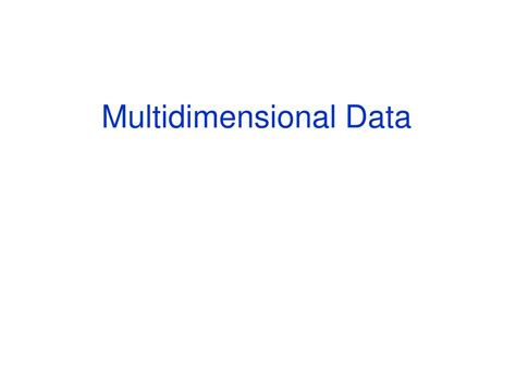 PPT Multidimensional Data PowerPoint Presentation Free Download ID