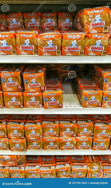 Bimbo Toast White Bread Packaging In The Supermarket In Mexico