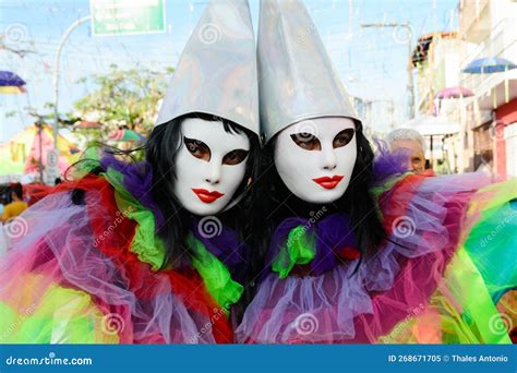 People Wearing Venice Carnival Style Costumes During Parties Editorial