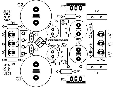 Lm317 Lm337 Dual Power Supply Pcb Schematic Xtronic
