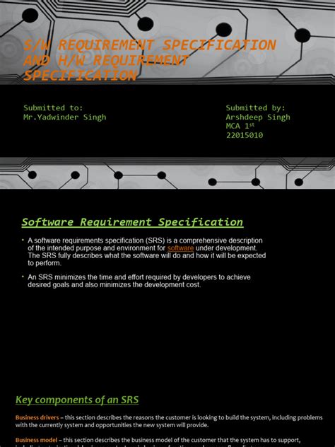 sw specificatio hardware specification pdf system specification