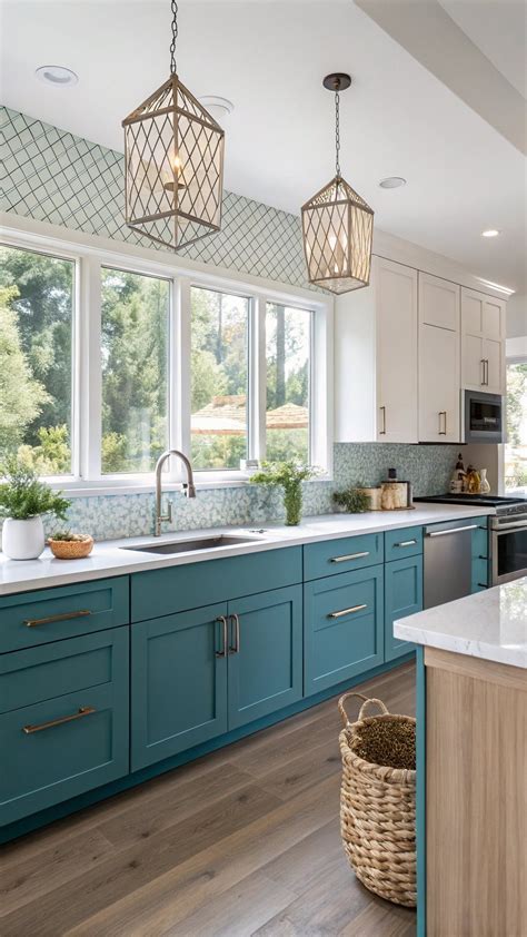 21 Gorgeous Teal Kitchen Cabinet Ideas