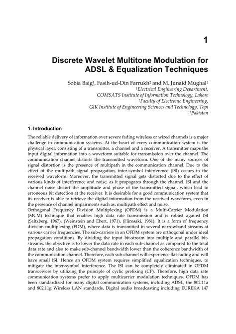 Pdf Discrete Wavelet Multitone Modulation For Adsl And Equalization