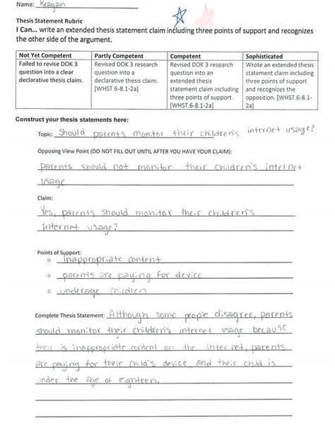 Thesis Statements Mrs Canacci