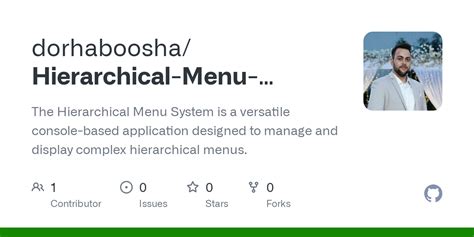Github Dorhabooshahierarchical Menu System The Hierarchical Menu System Is A Versatile