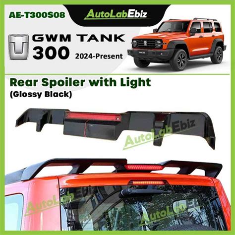 Gwm Tank 300 Rear Spoiler With Light Glossy Black Tank Glossy Black