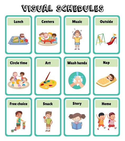 Preschool Visual Daily Schedule In 2024 Visual Schedule Preschool