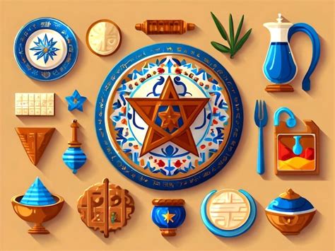 Premium Photo Flat Passover Elements Collection
