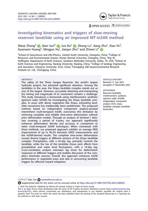 Pdf Investigating Kinematics And Triggers Of Slow Moving Reservoir