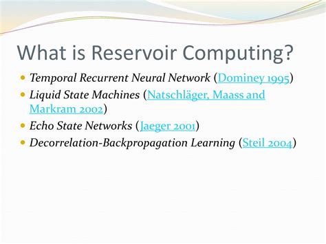 Reservoir Computing Adaptive Online Machine Learning And Neural Networks Speaker Deck