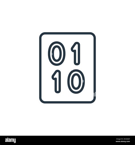 Binary Outline Vector Icon Thin Line Black Binary Icon Flat Vector
