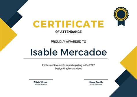 Template Certificate Of Attendance